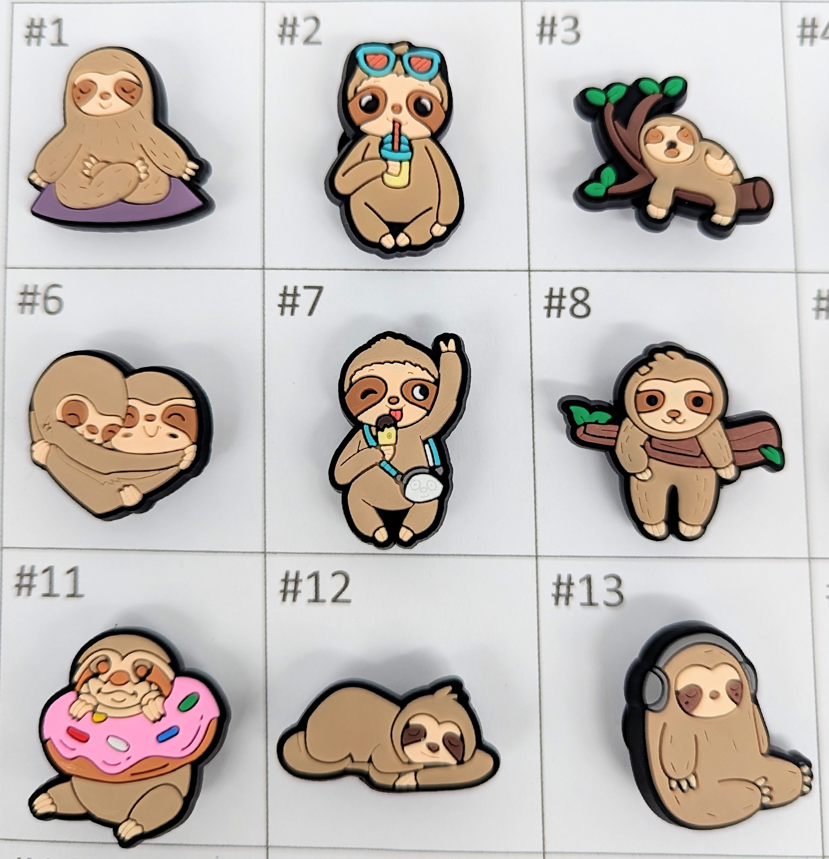 Sloth Lovers Shoe Charms Animal Crocs Charms Jibbitz for Crocs Shoe ...