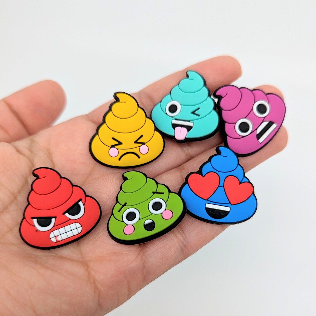 Colourful Funny Poop Emoji Inspired Shoe Charms | Jibbitz for Crocs ...