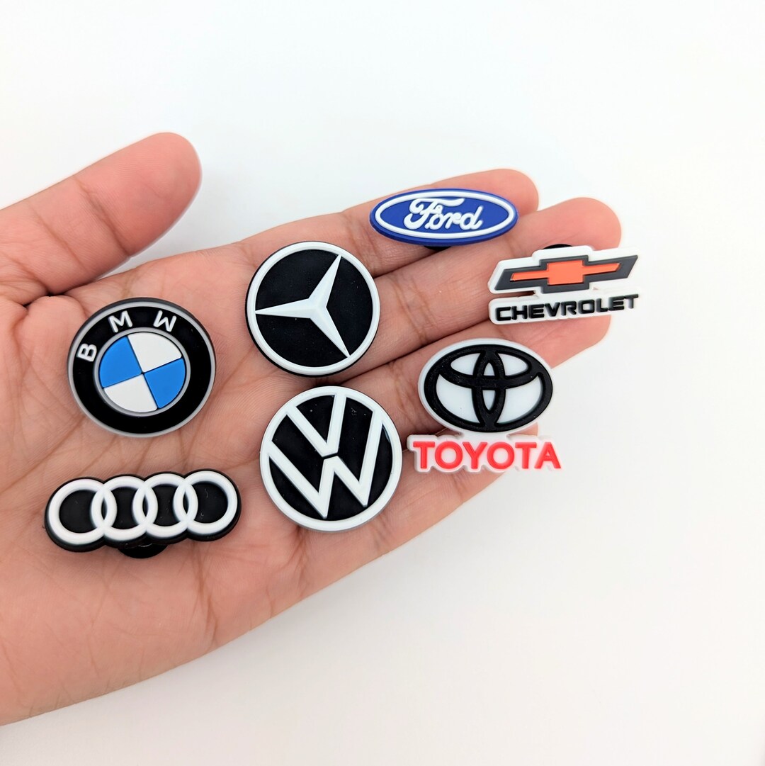 Car Logo Croc Shoe Charms Audi BMW Toyota Ford Chevrolet VW Mercedes ...