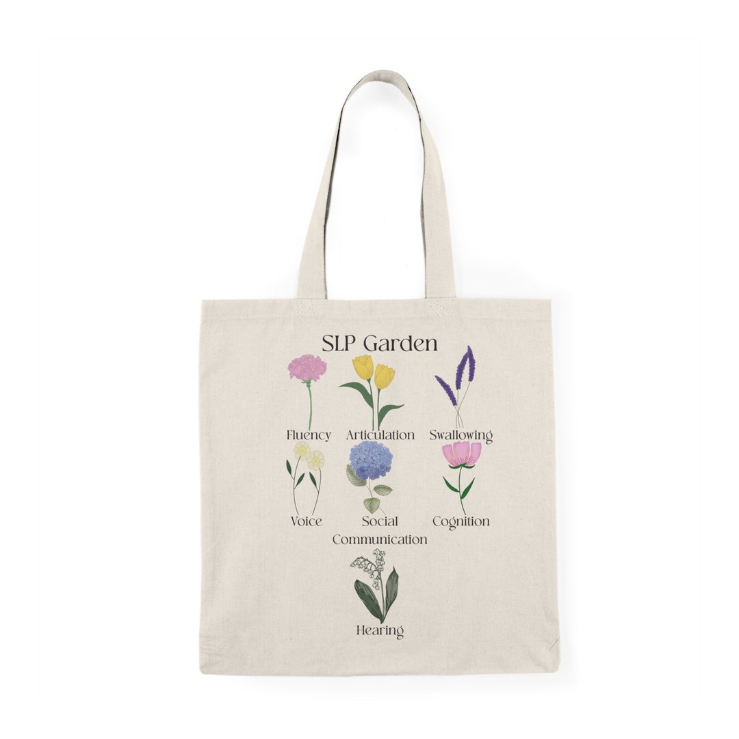 SLP Garden Scope of Practice Flowers Natural Tote Bag - Etsy