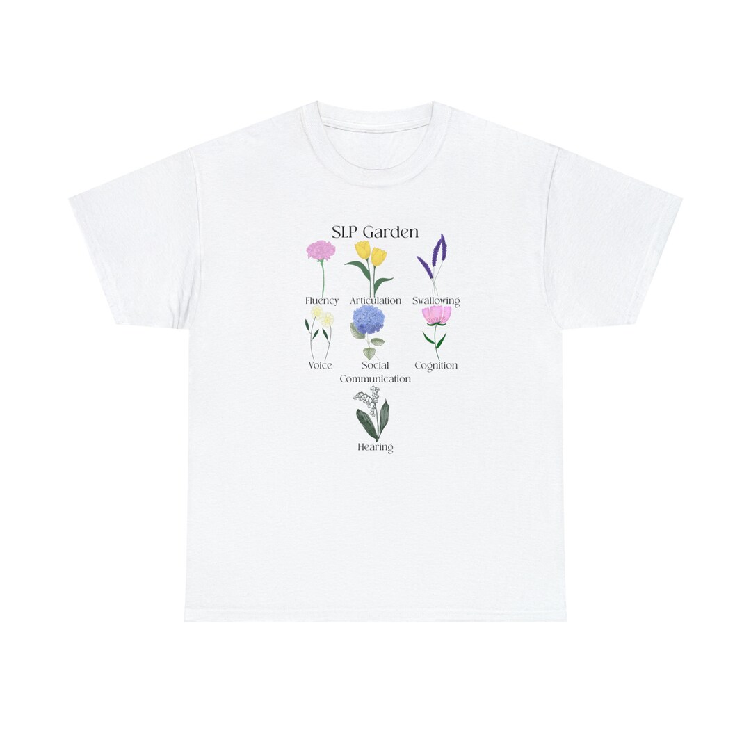 SLP Garden Scope of Practice Flowers Cotton Tee - Etsy