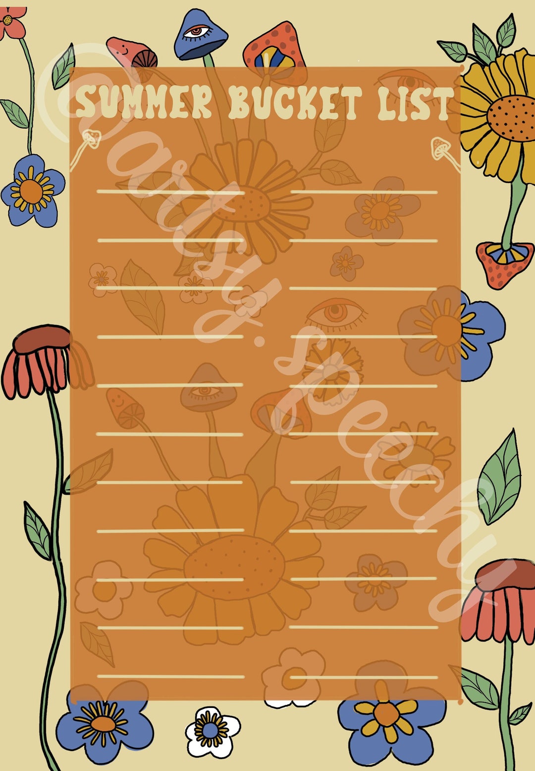Eclectic Summer Bucket List Digital Download for Goodnotes, Procreate ...