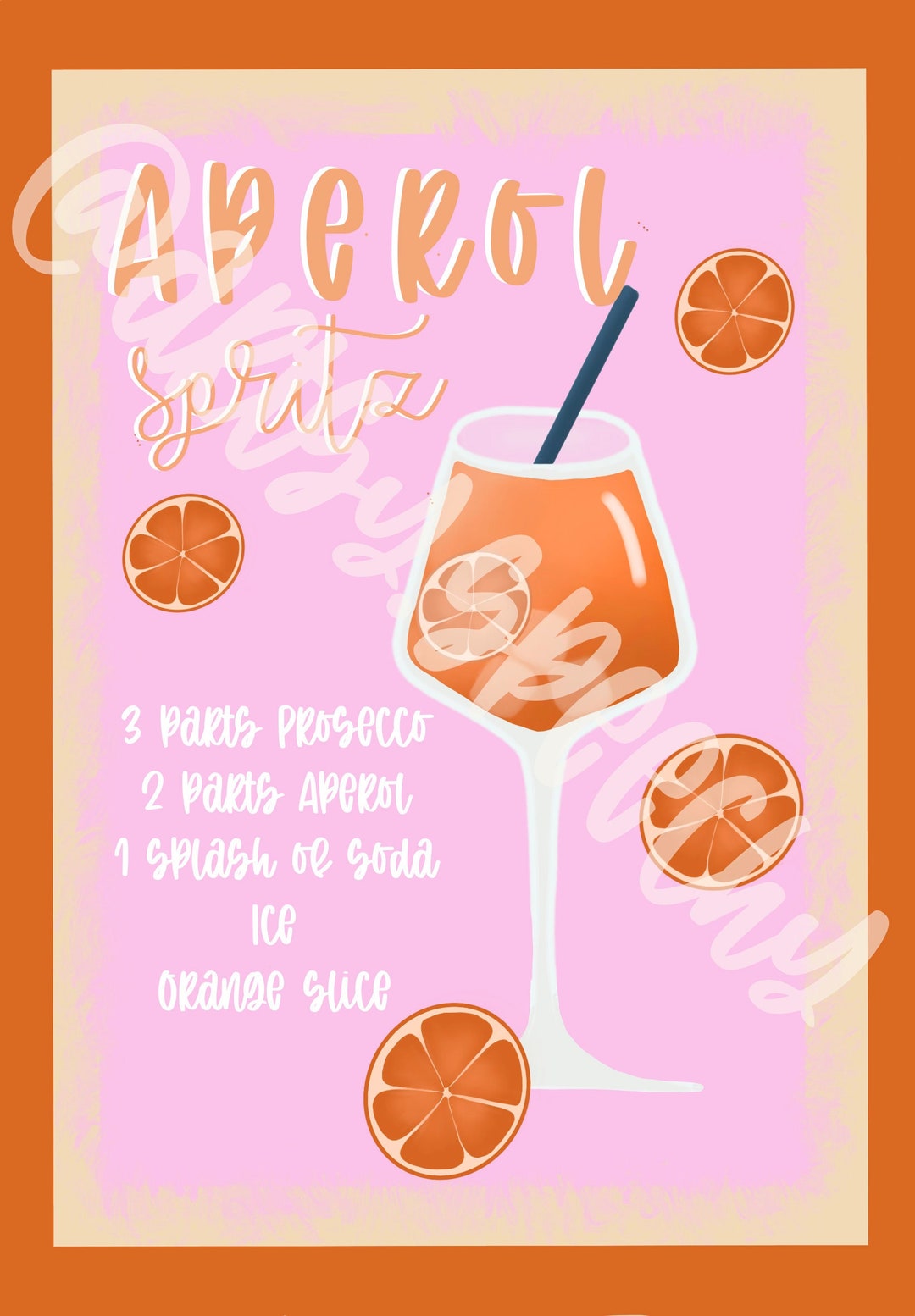 Aperol Spritz Poster Digital Download Alcohol Poster Aesthetic - Etsy