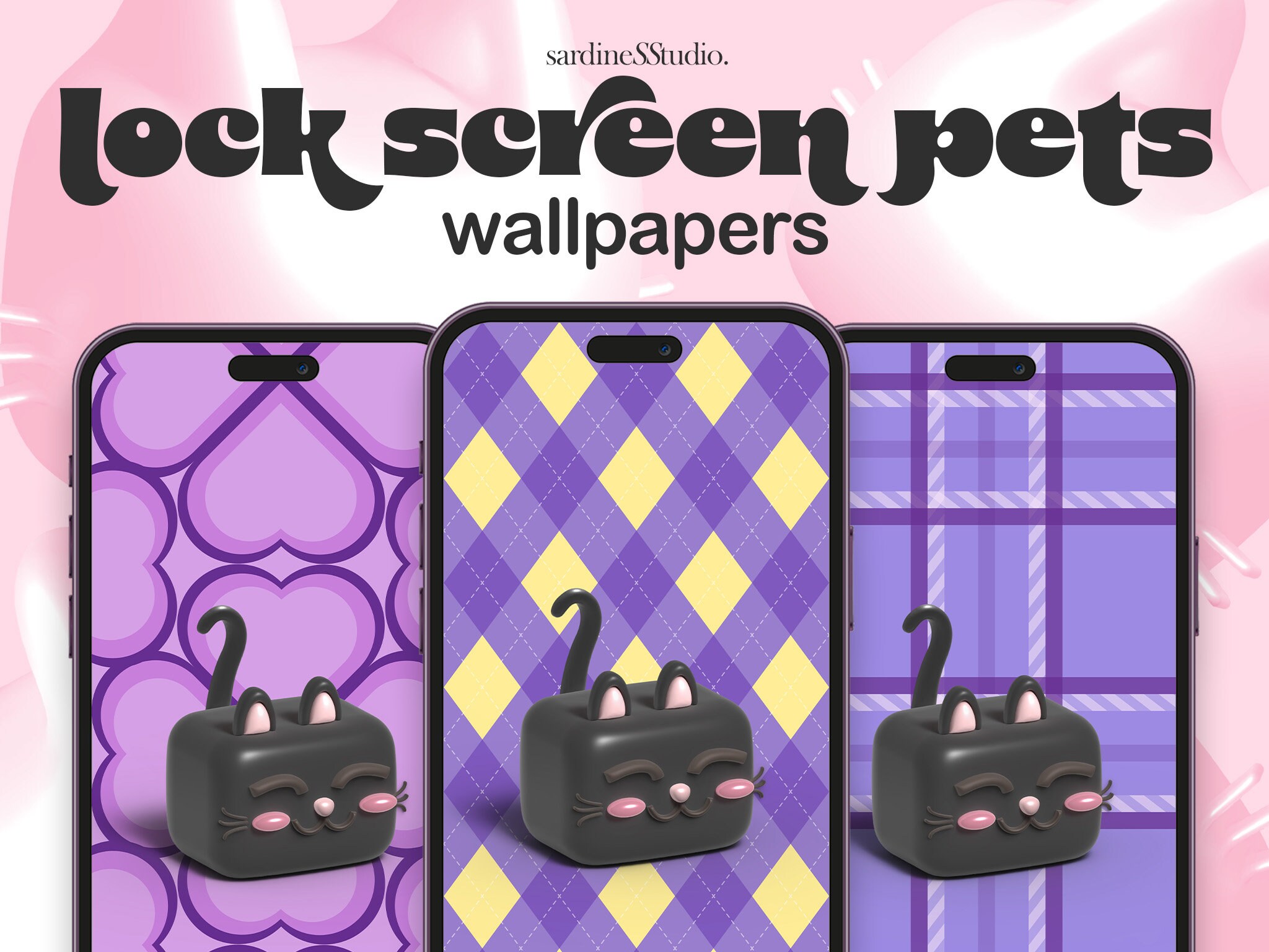 Lock Screen Pet Black Cat Wallpaper, Aesthetic Animal Wallpapers, Ios ...