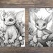 Baby Woodland Dragons Grayscale Coloring Book Pages for - Etsy