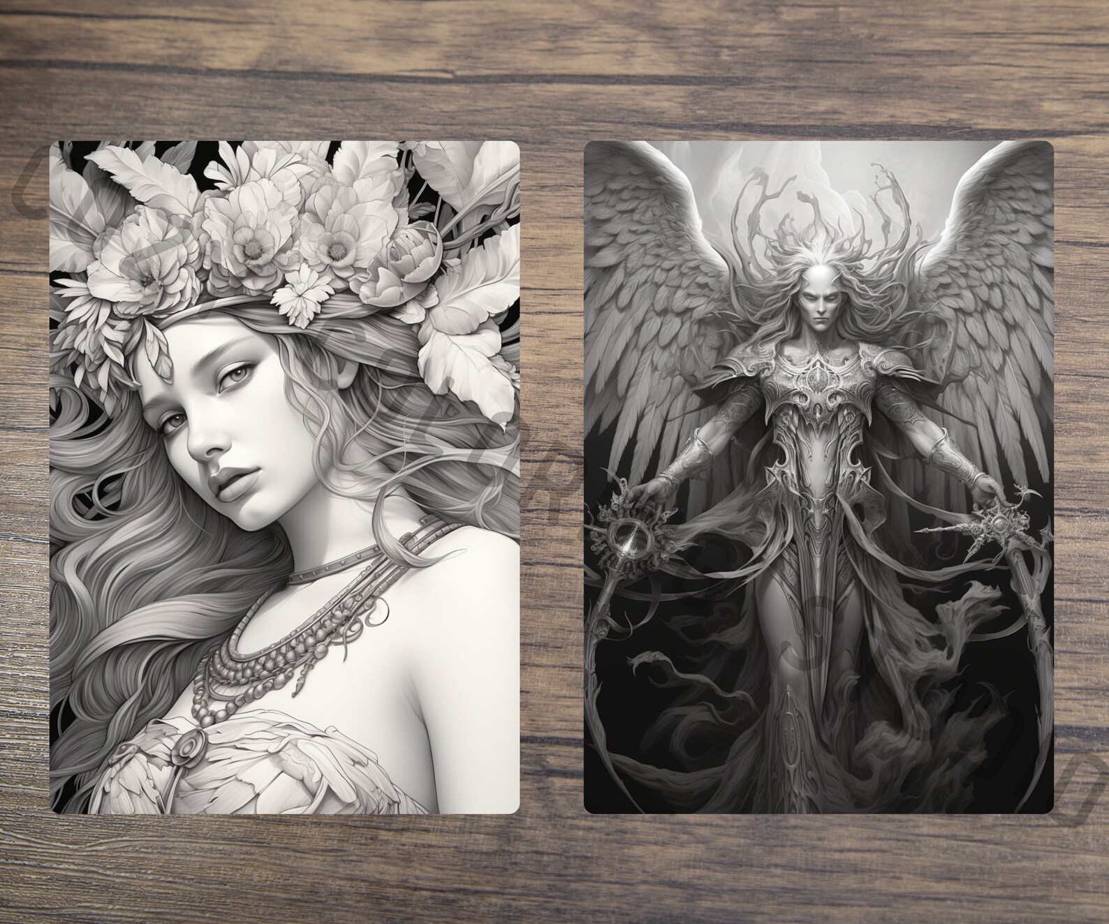 Greek Mythology Gods Grayscale Coloring Book Pages for Adults, for Kids ...