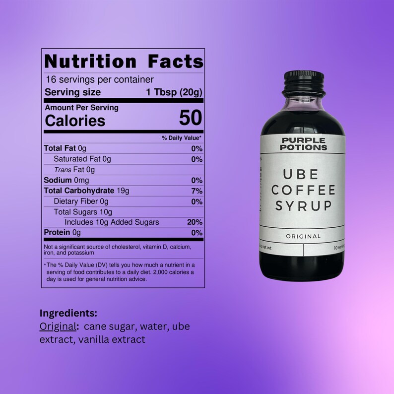 Ube Coffee Syrup Bundle Pack Two Bottles Original Flavor Free U.S ...