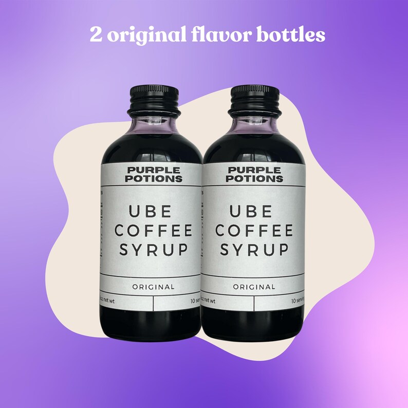 Ube Coffee Syrup Bundle Pack Two Bottles Original Flavor Free U.S ...