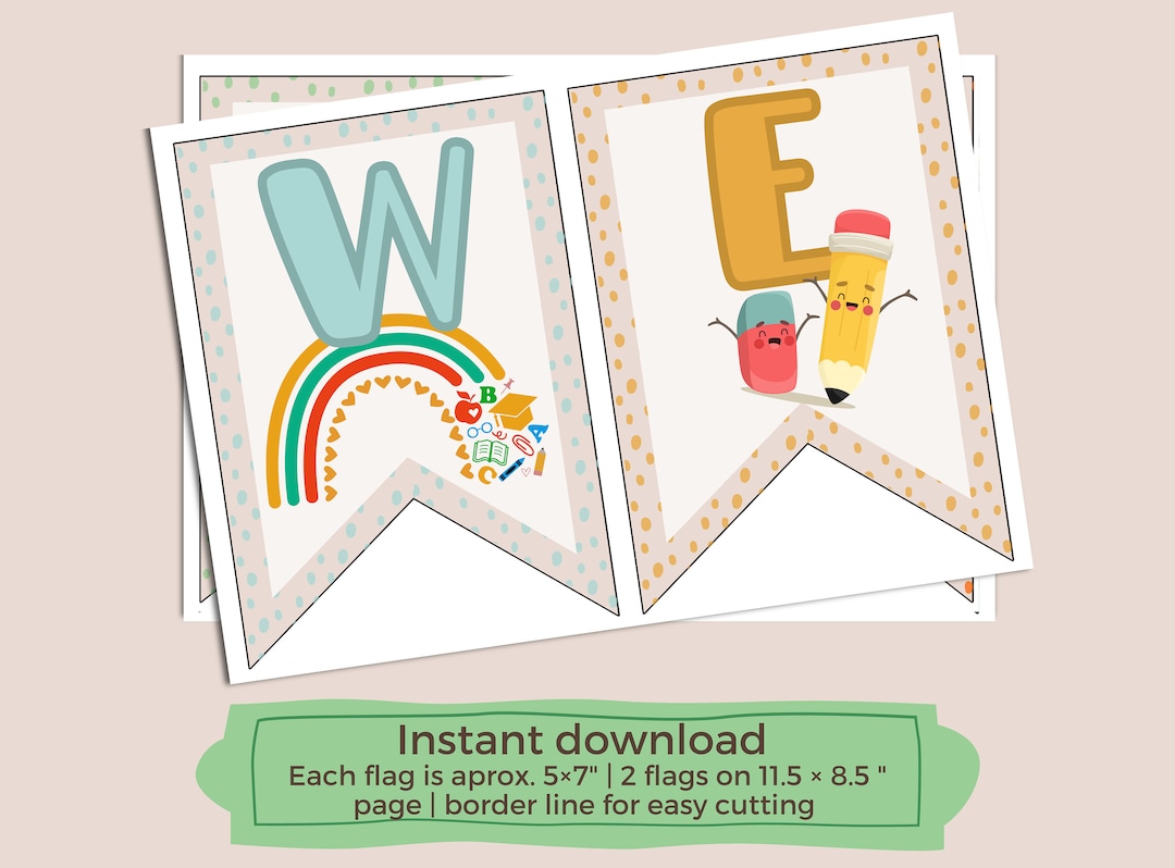 Back to School Banner Flags Welcome Back to School Classroom - Etsy