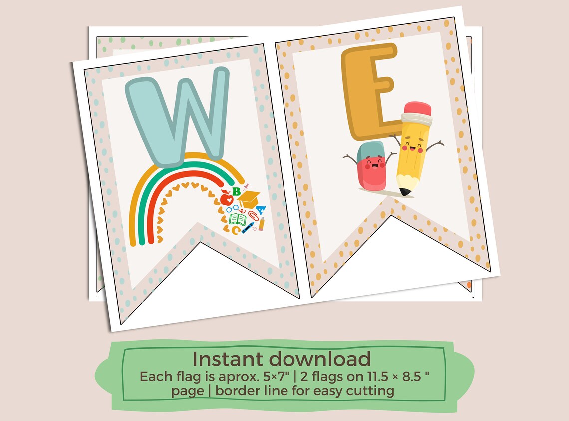 Back to School Banner Flags Welcome Back to School Classroom - Etsy