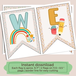 Back to School Banner Flags Welcome Back to School Classroom Decoration ...