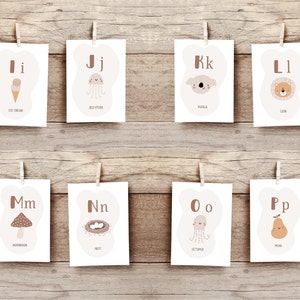 Alphabet Flash Cards Educational Posters Boho Classroom Decor Letters ...