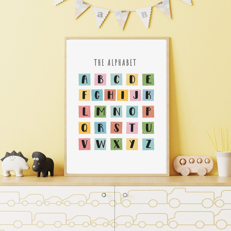 Educational Posters Alphabet Poster ABC Poster Playroom Prints - Etsy