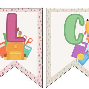 Back to School Banner Flags Welcome Back to School Classroom Decoration ...