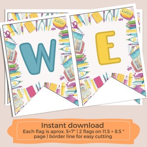 Back to School Banner Flags Welcome Back to School Classroom Decoration ...
