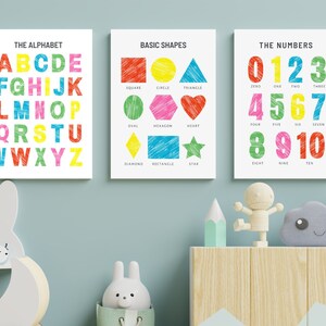 ABC Shapes Numbers Poster: Educational Classroom Decor (digital ...