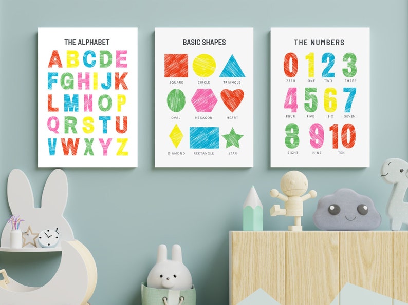 ABC Poster Educational Poster Printable Shapes Poster Classroom Decor ...