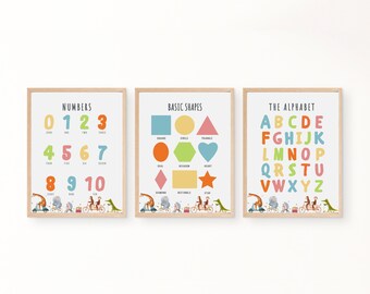 Educational Posters Alphabet Poster ABC Poster Playroom Prints - Etsy