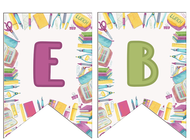 Back to School Banner Flags Welcome Back to School Classroom Decoration ...