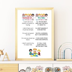 Growth Mindset Poster School Psychologist Classroom Decor Motivational ...