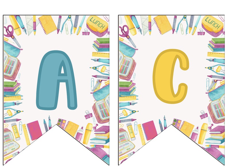 Back to School Banner Flags Welcome Back to School Classroom Decoration ...