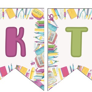 Back to School Banner Flags Welcome Back to School Classroom Decoration ...
