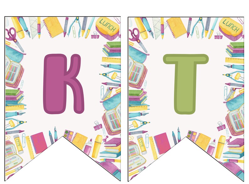 Back to School Banner Flags Welcome Back to School Classroom Decoration ...