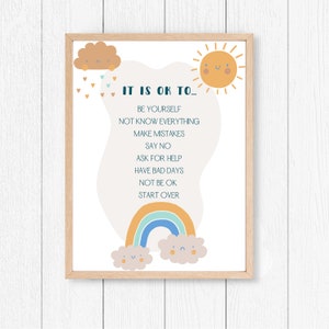 Educational Posters Boho Classroom Decor Rules Poster Homeschool Prints ...
