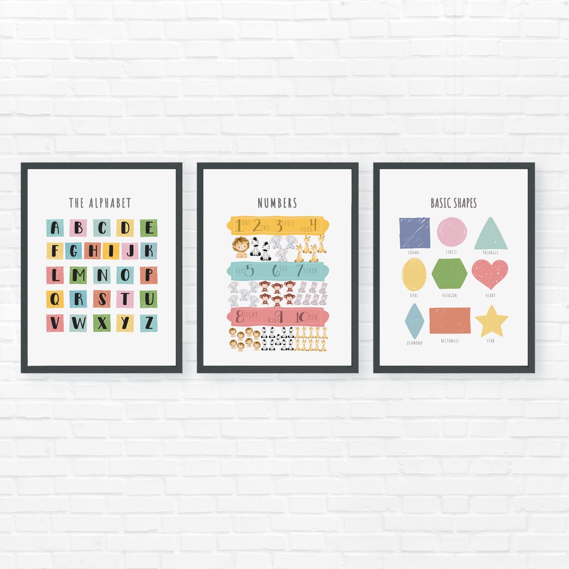 Educational Posters Alphabet Poster ABC Poster Playroom Prints - Etsy