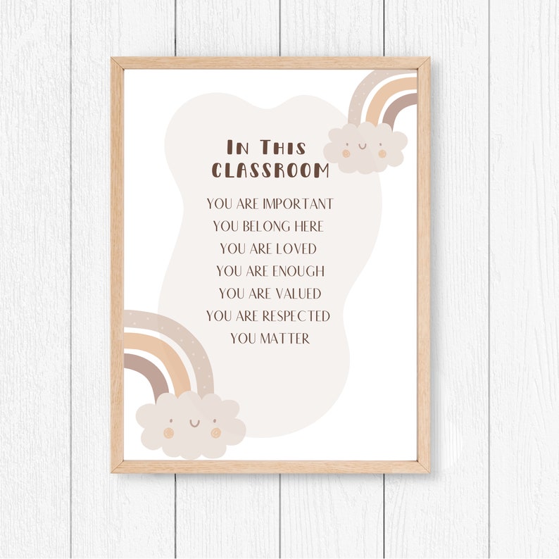 Educational Posters Boho Classroom Decor Rules Poster - Etsy