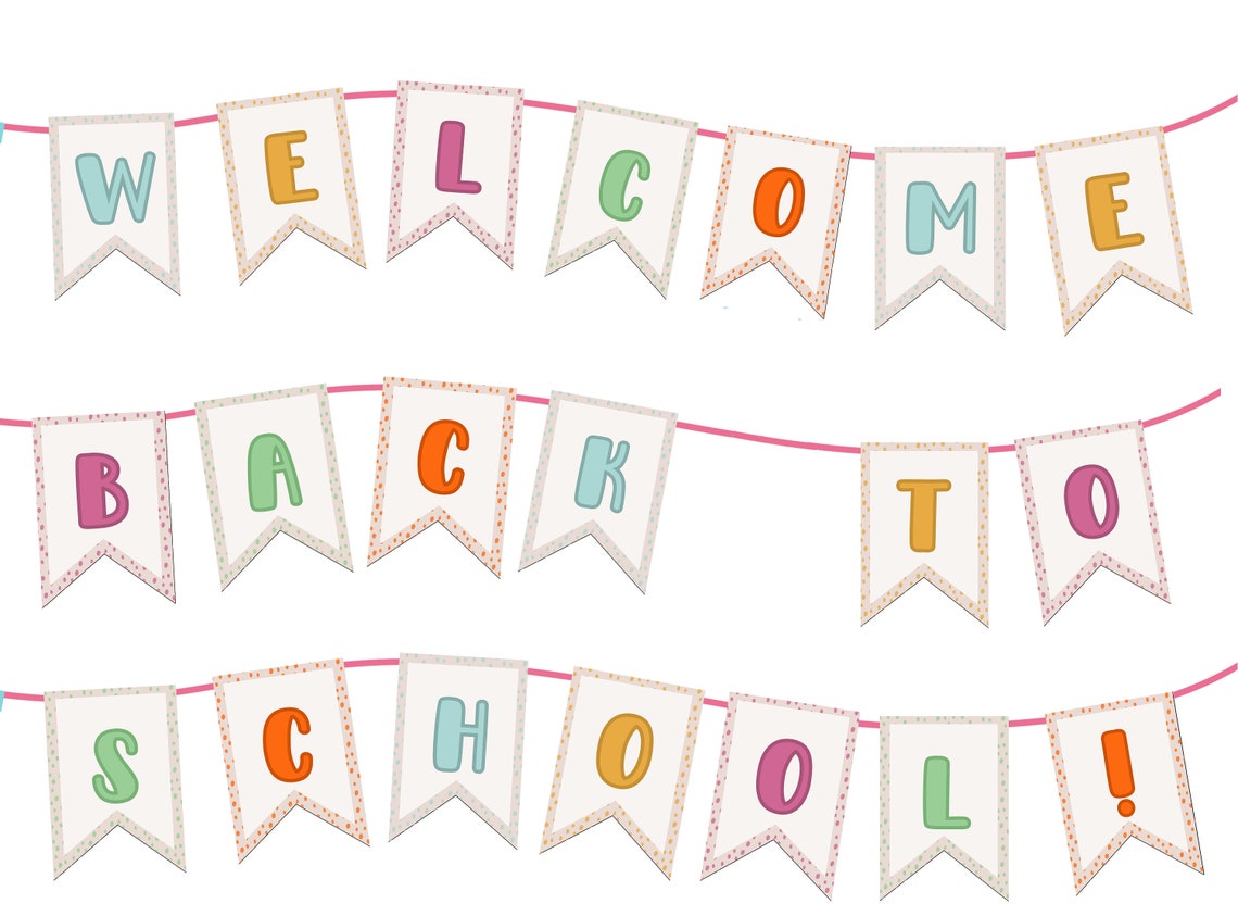 Back to School Banner Flags Welcome Back to School Classroom Decoration ...