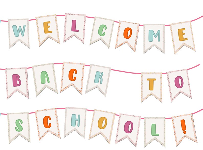Back to School Banner Flags Welcome Back to School Classroom Decoration ...