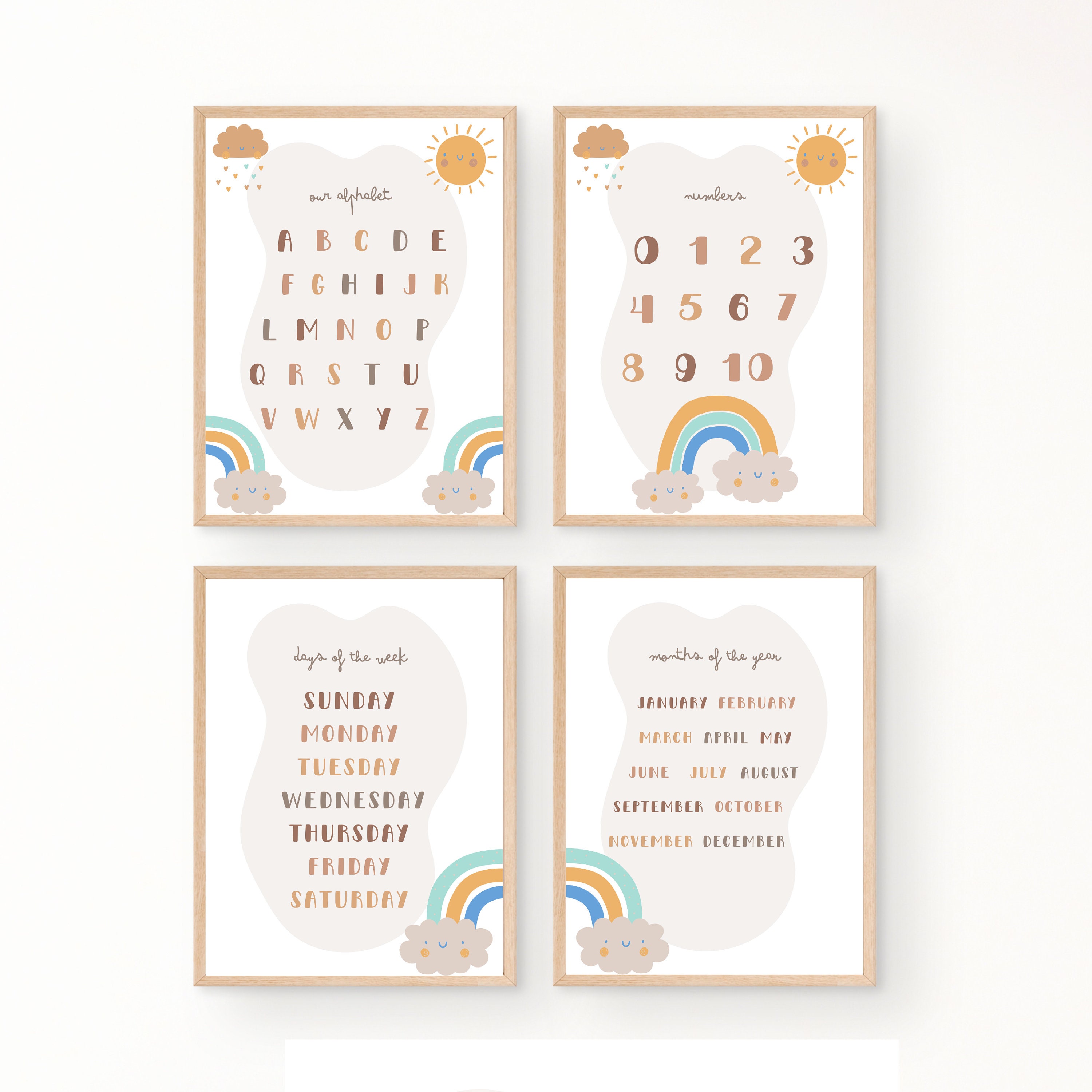 Educational Posters Boho Classroom Decor Rules Poster Homeschool Prints ...