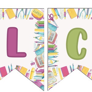 Back to School Banner Flags Welcome Back to School Classroom Decoration ...