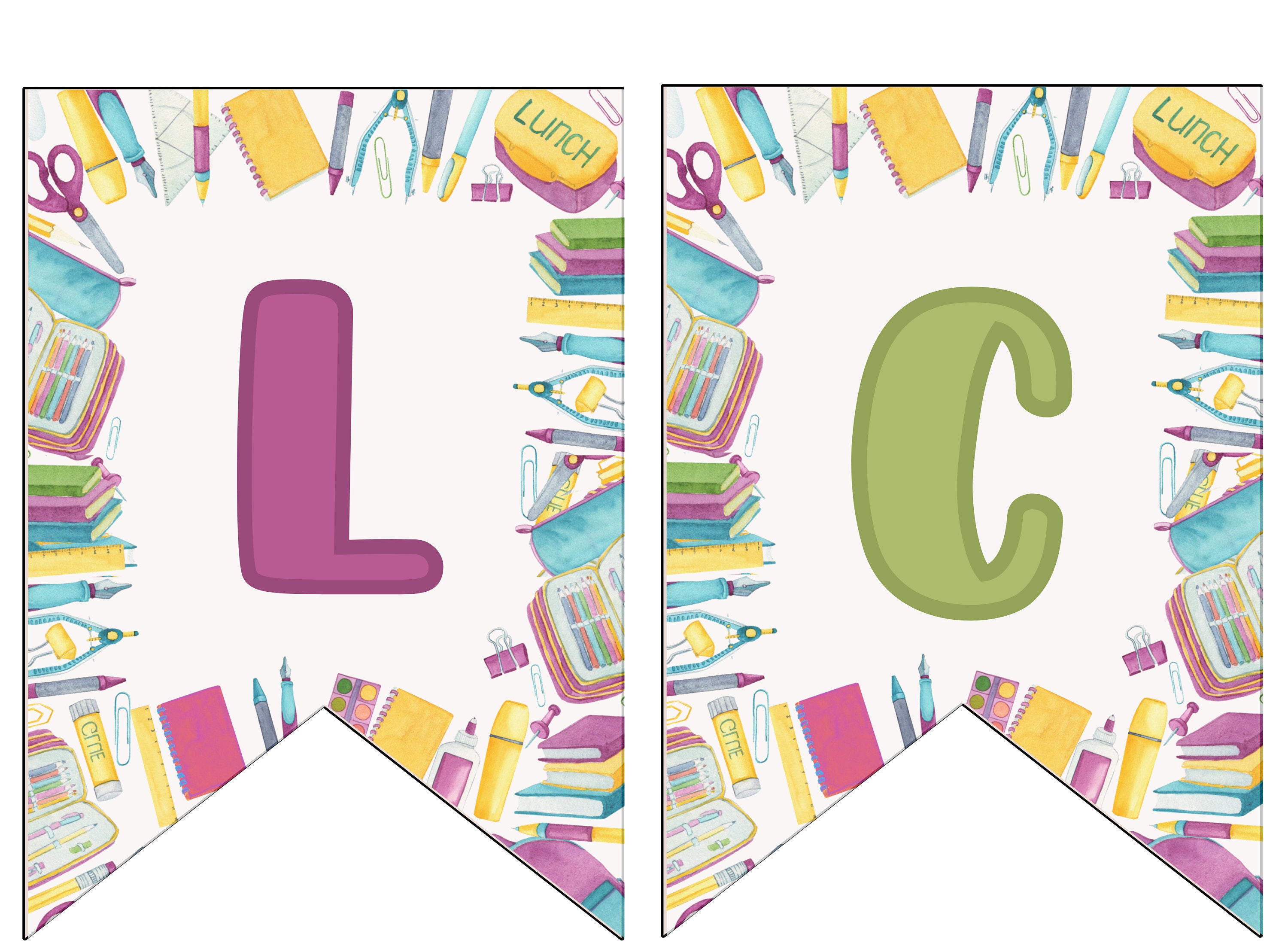 Back to School Banner Flags Welcome Back to School Classroom Decoration ...