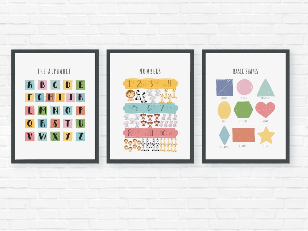 Educational Posters Alphabet Poster ABC Poster Playroom Prints ...