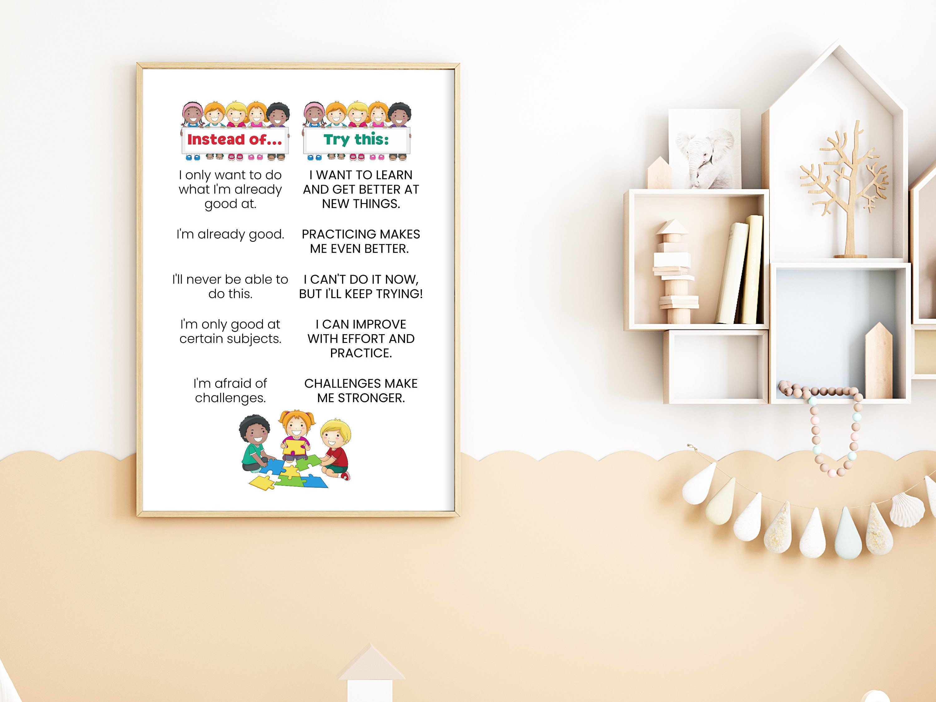 Growth Mindset Poster School Psychologist Classroom Decor Motivational ...