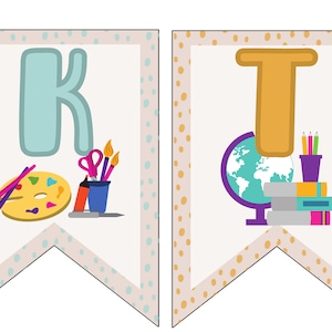 Back to School Banner Flags Welcome Back to School Classroom Decoration ...