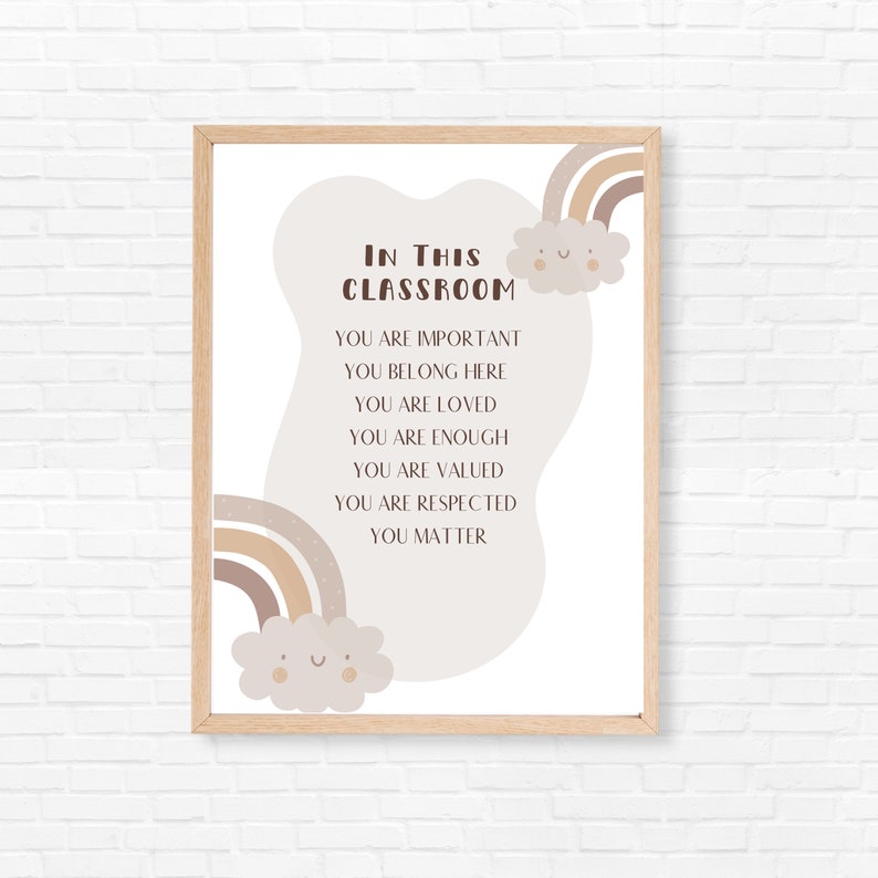 Educational Posters Boho Classroom Decor Rules Poster - Etsy