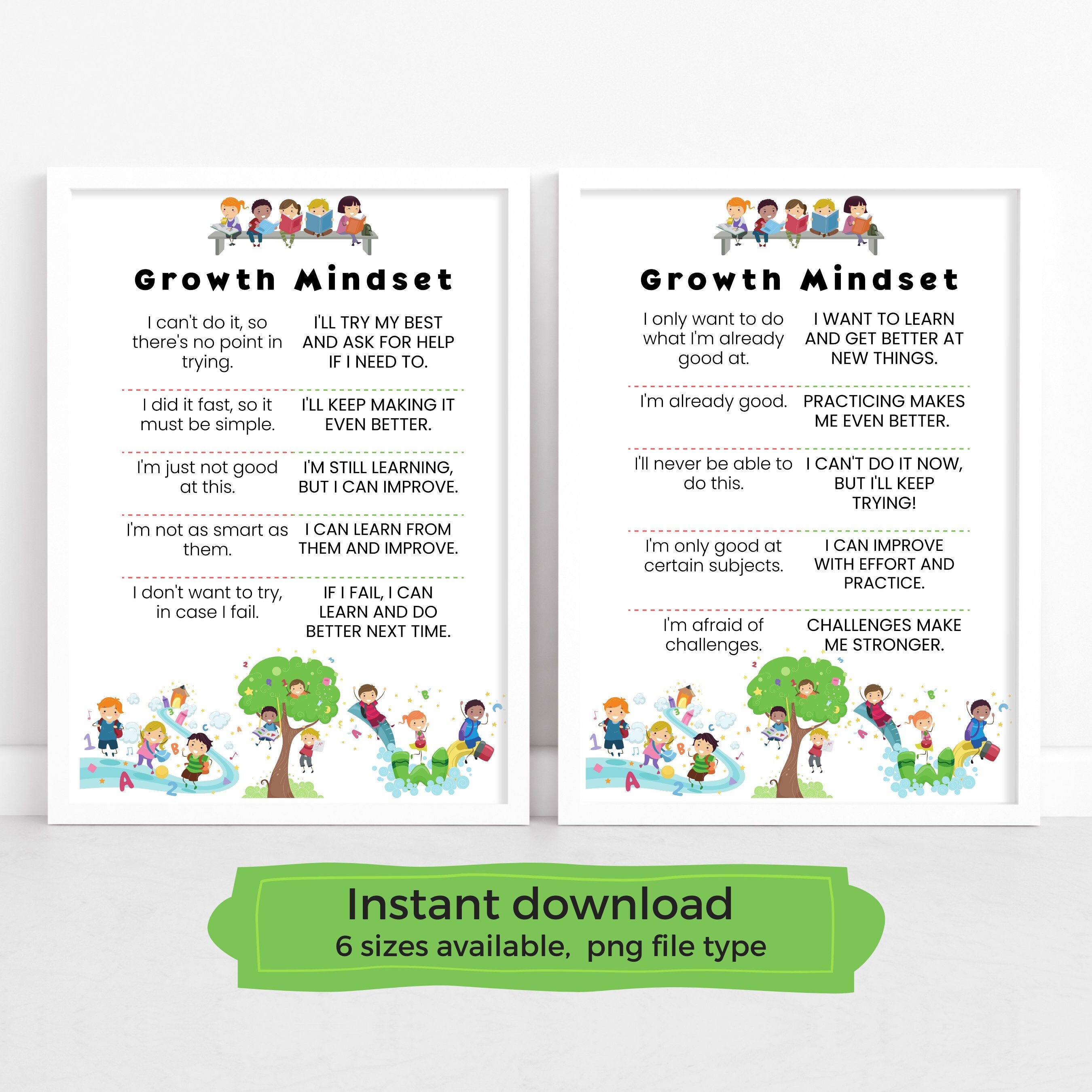 Growth Mindset Poster: Classroom Decor, Homeschool Prints (digital ...