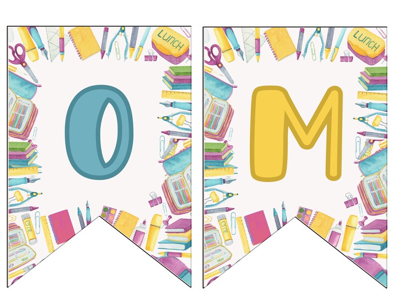 Back to School Banner Flags Welcome Back to School Classroom Decoration ...