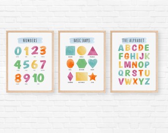 Educational Posters Alphabet Poster ABC Poster Playroom Prints - Etsy