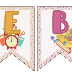 Back to School Banner Flags Welcome Back to School Classroom Decoration ...