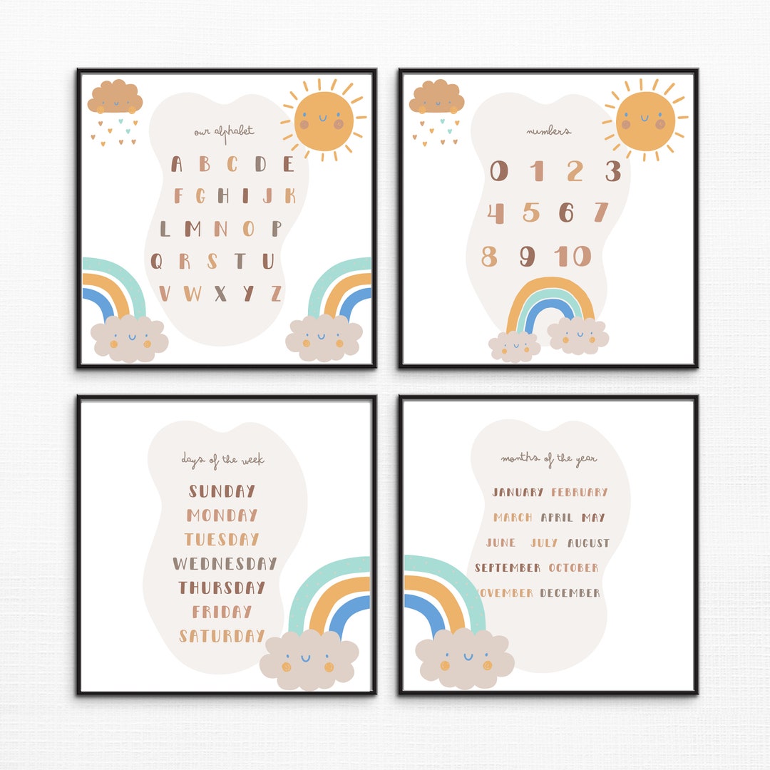 Educational Posters Boho Classroom Decor Rules Poster Homeschool Prints ...