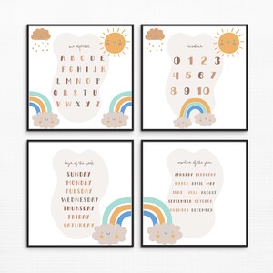Educational Posters Boho Classroom Decor Rules Poster Homeschool Prints ...