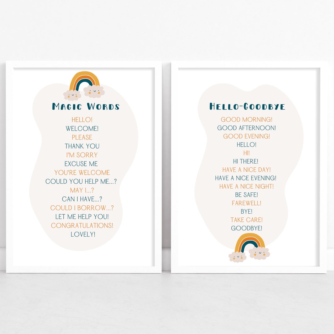 Educational Posters Boho Classroom Decor Magic Words Poster - Etsy