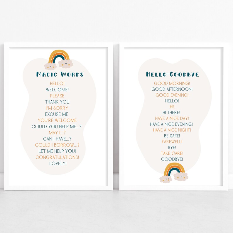 Educational Posters Boho Classroom Decor Magic Words Poster - Etsy