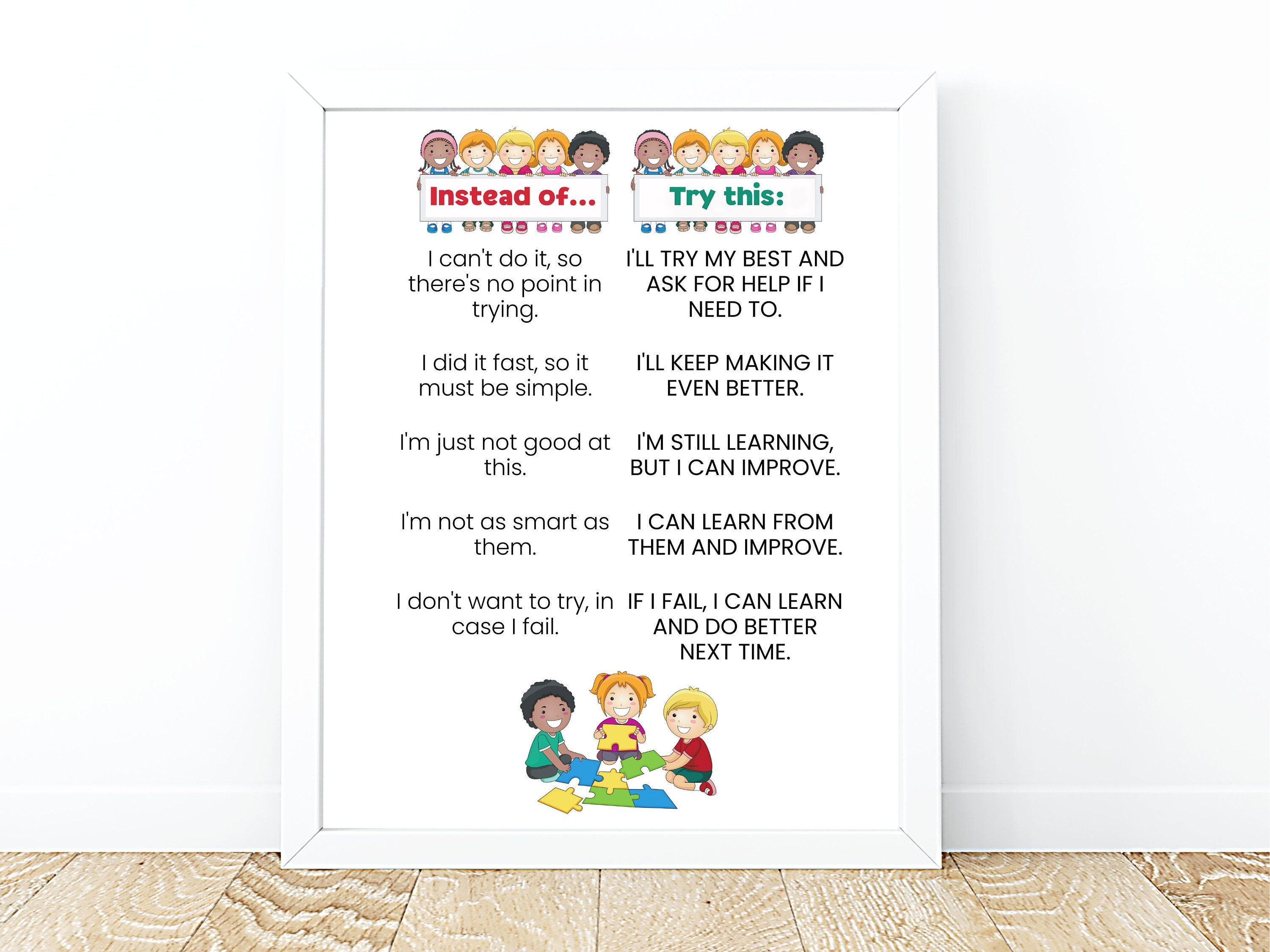 Growth Mindset Poster School Psychologist Classroom Decor Motivational ...
