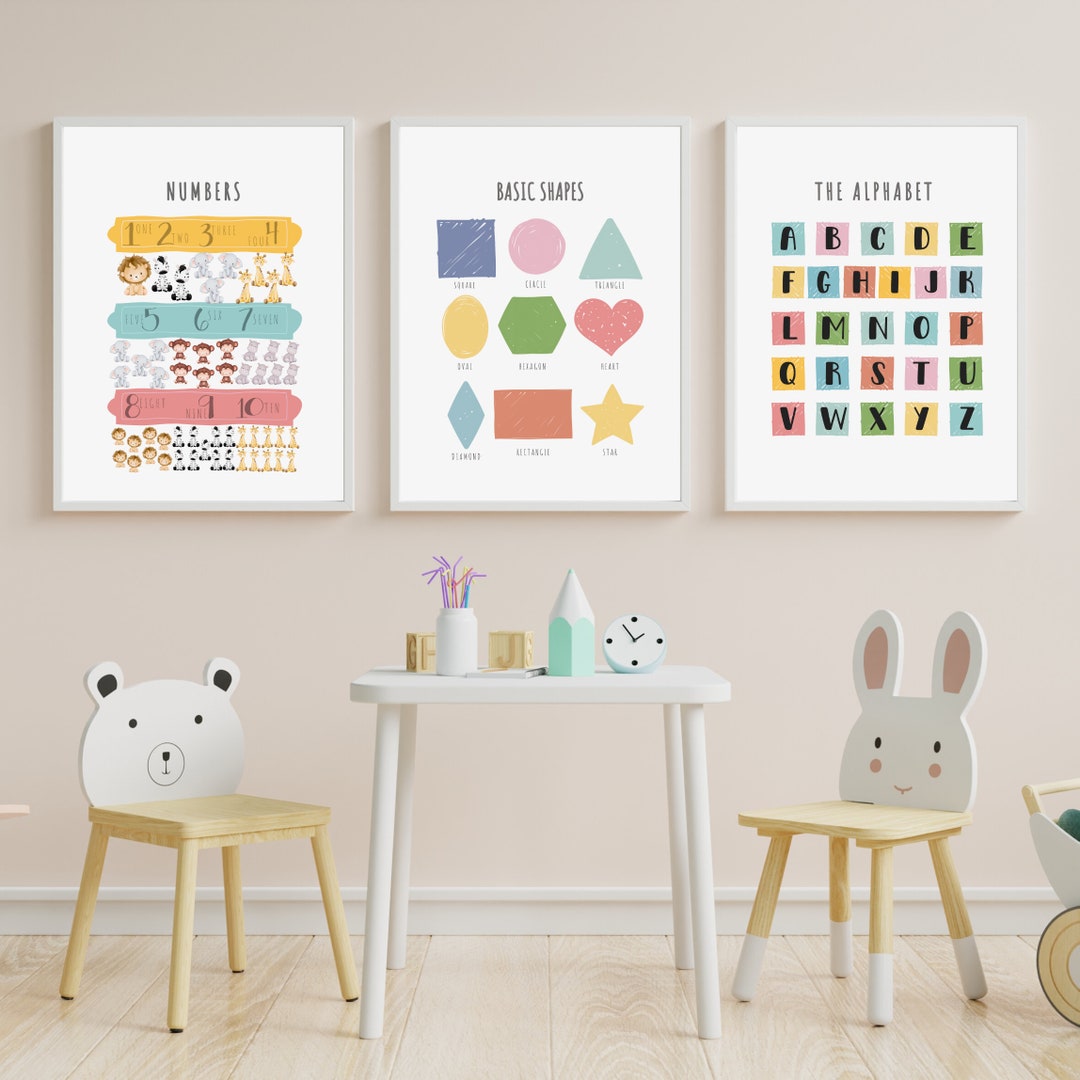 Educational Posters Alphabet Poster ABC Poster Playroom Prints - Etsy