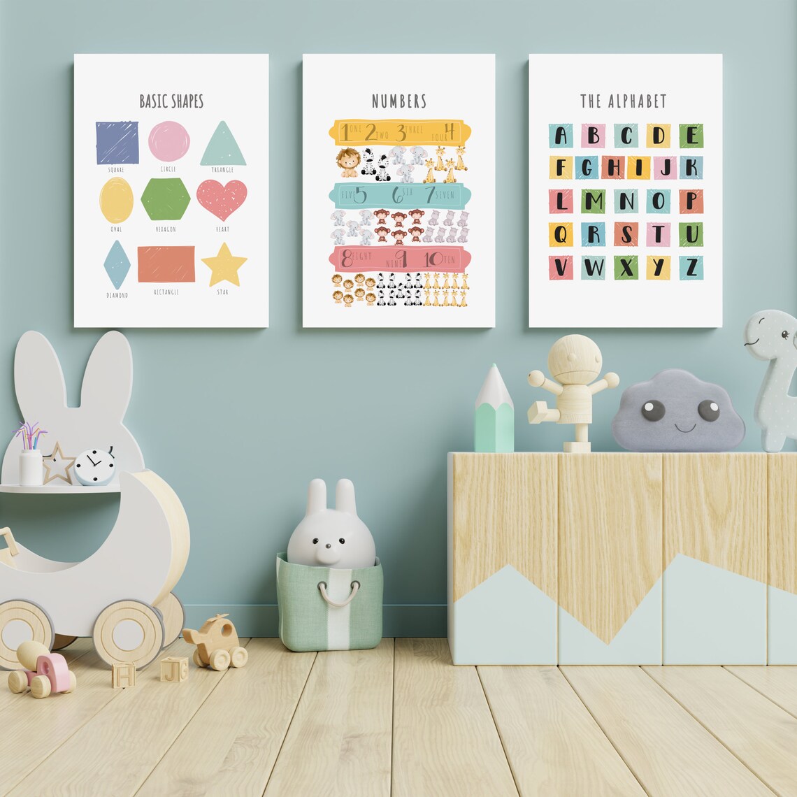 Educational Posters Alphabet Poster ABC Poster Playroom Prints - Etsy